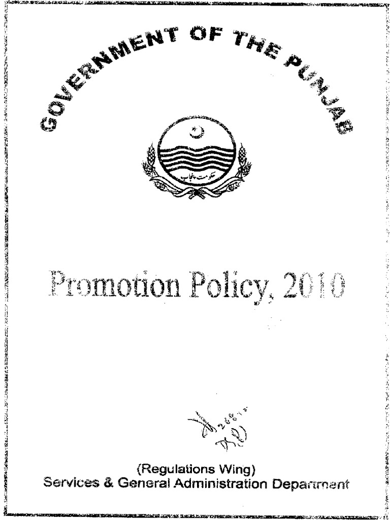 Promotion Policy 2010 | PDF