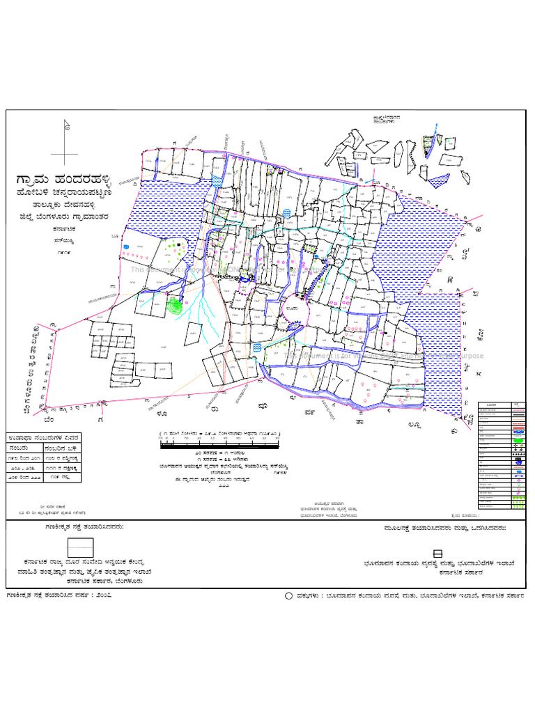 Village Map of Handrahalli Village, Channarayapattana Hobli ...
