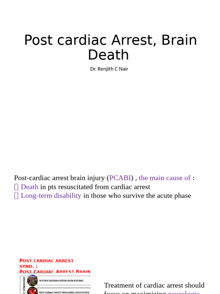 Post Cardiac Arrest Brain Death | PDF | Cardiac Arrest | Ischemia