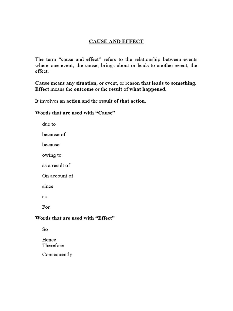 Cause and Effect Expression | PDF | Weather Events | Weather