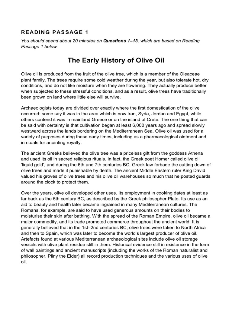 146. P1 - The Early History of Olive Oil 橄榄油的历史【次】 | PDF | Olive ...