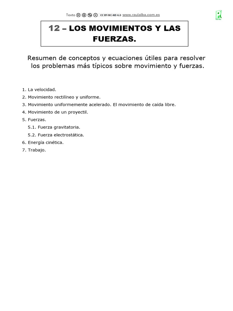 Conceptos Clave de Movimiento y Fuerzas | PDF | Fuerza | Gravedad