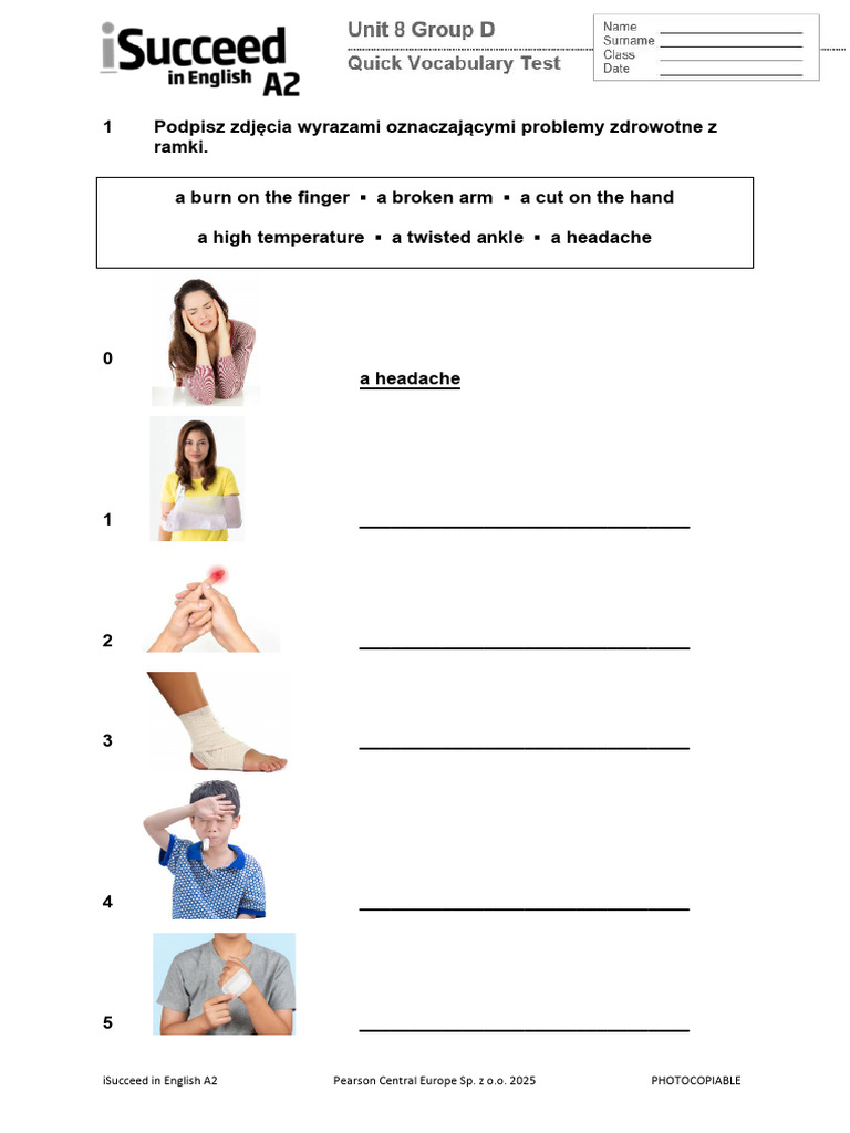 Unit 8 Group D Quick Vocabulary Test | PDF