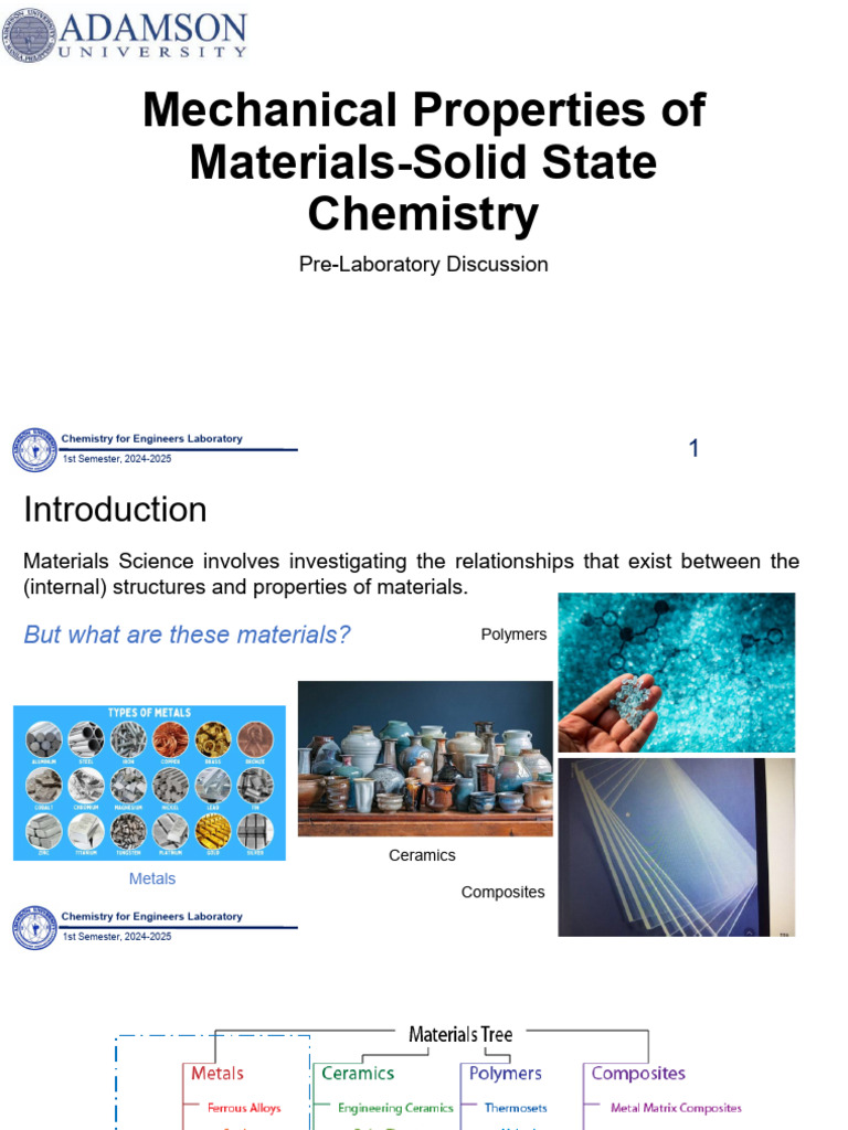 Mechanical Properties of Materials-Solid State Chemistry Pre Lab | PDF ...