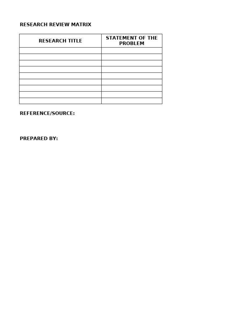 Research Review Matrix Overview | PDF