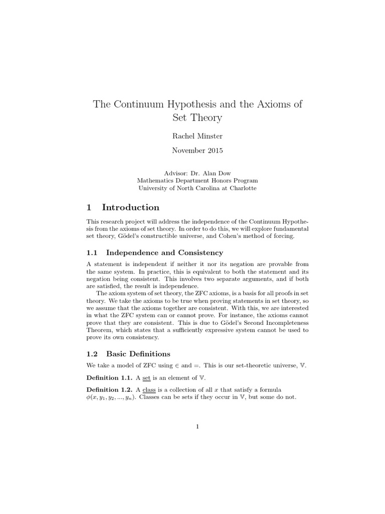 Minster Rachel Thesis | PDF | Set (Mathematics) | Axiom