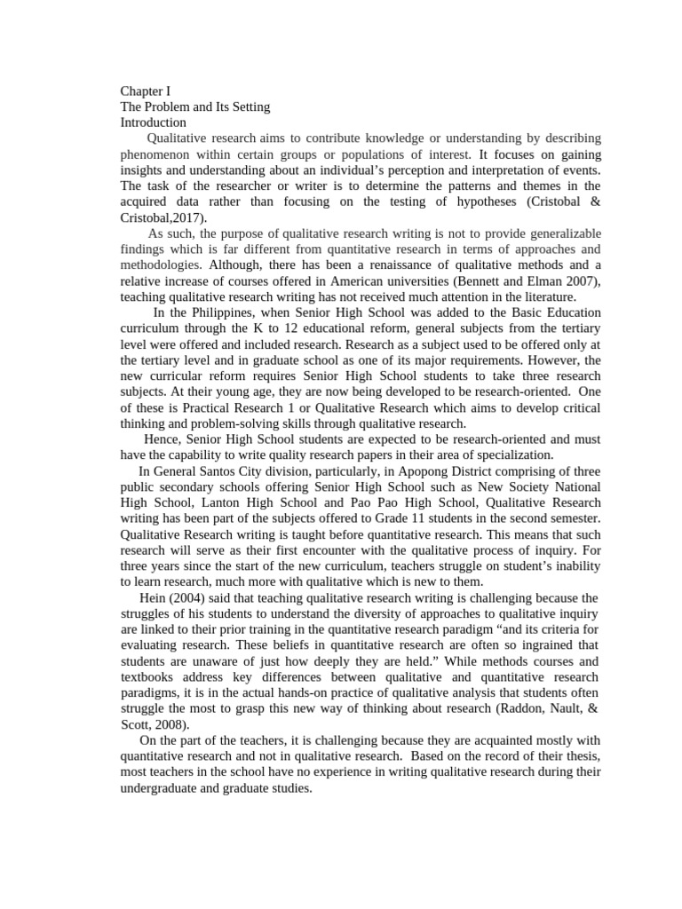 Introduction | PDF | Qualitative Research | Self Efficacy