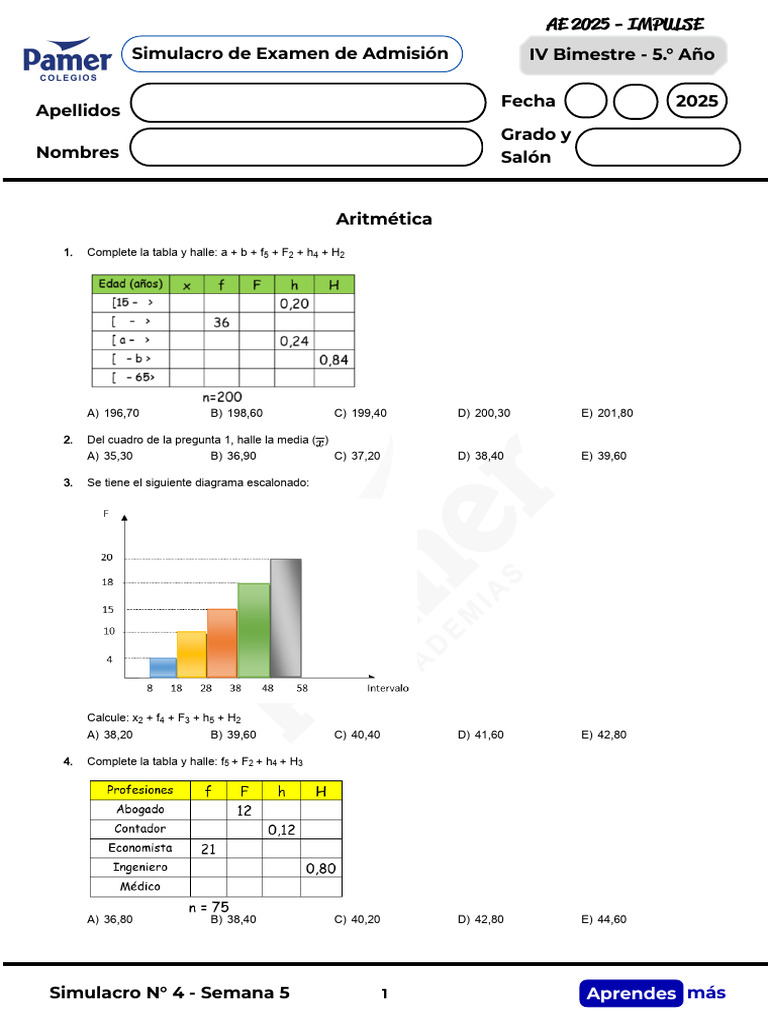 SIE - 2025 - Simulacro - 5° Secundaria - B4 - S5 - 2025 | PDF ...