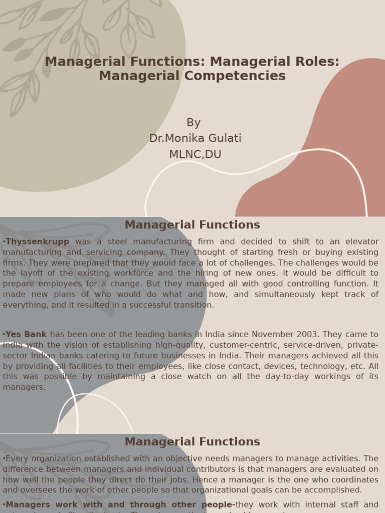 8.managerial Functions 1 25-26 | PDF | Goal | Organizational Behavior