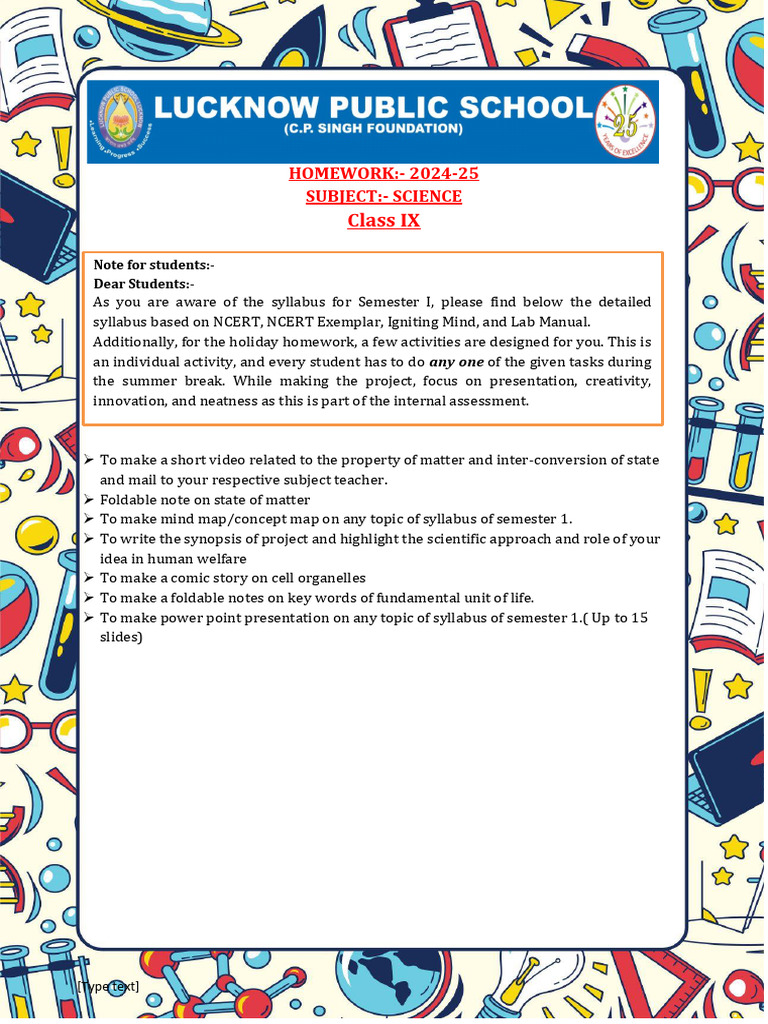 Homework Science Ix | PDF
