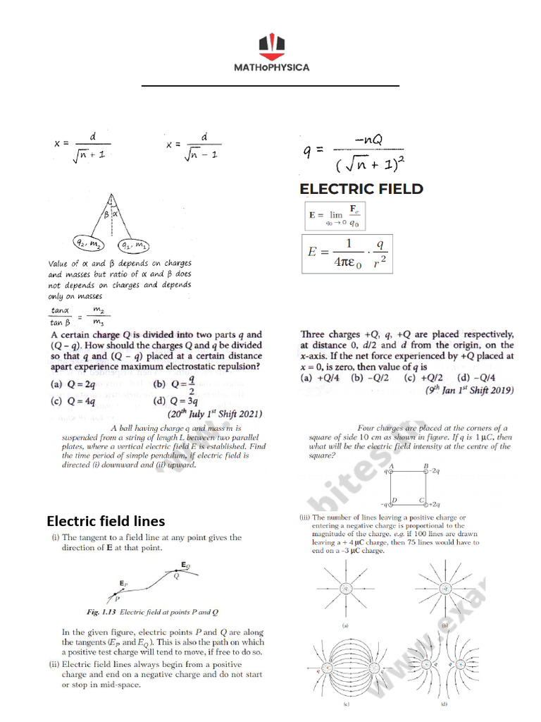 Electrostatic Fields and Charges Guide | PDF
