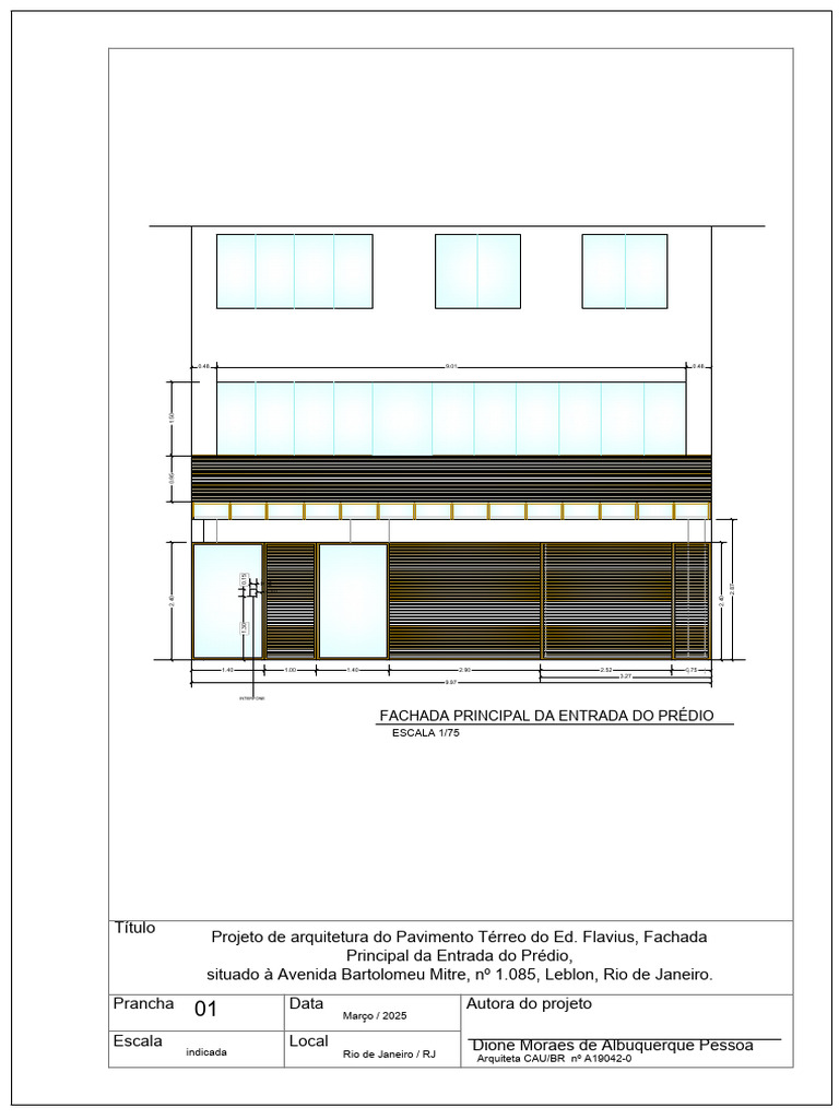 Cond. Ed - Flavius Planta Baixa Pavimento Térreo - Fachada Principal Da ...