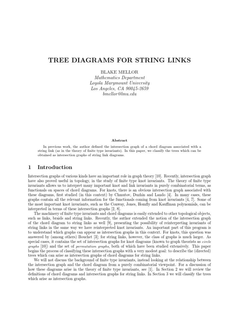 Tree Diagrams For String Links | PDF | Vertex (Graph Theory) | Combinatorics