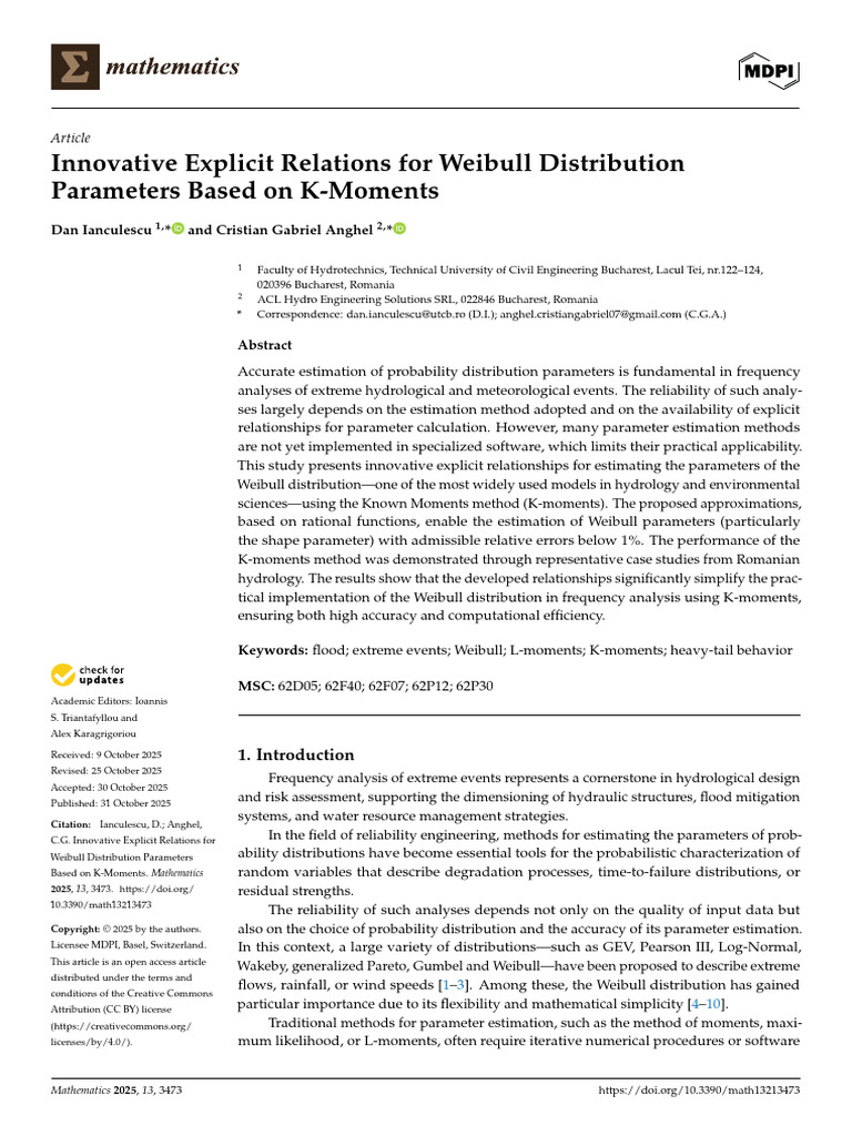 Weibull Distribution Parameter Estimation | PDF | Probability Theory ...