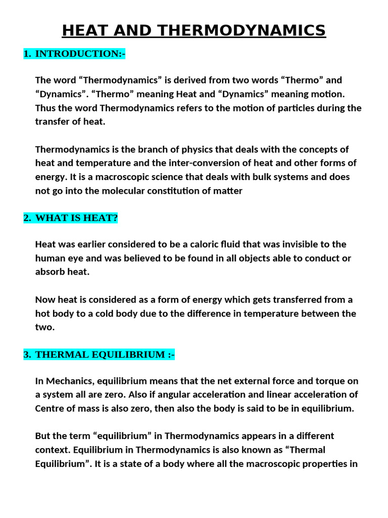 Heat and Thermodynamics | PDF | Heat | Temperature
