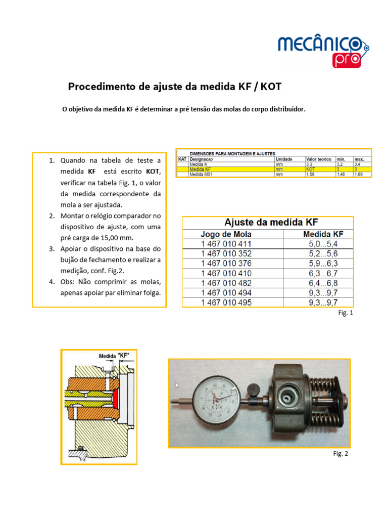 ITINSTRUCOESDIESEL11 - Procedimento de Ajuste Da Medida KF KOT | PDF