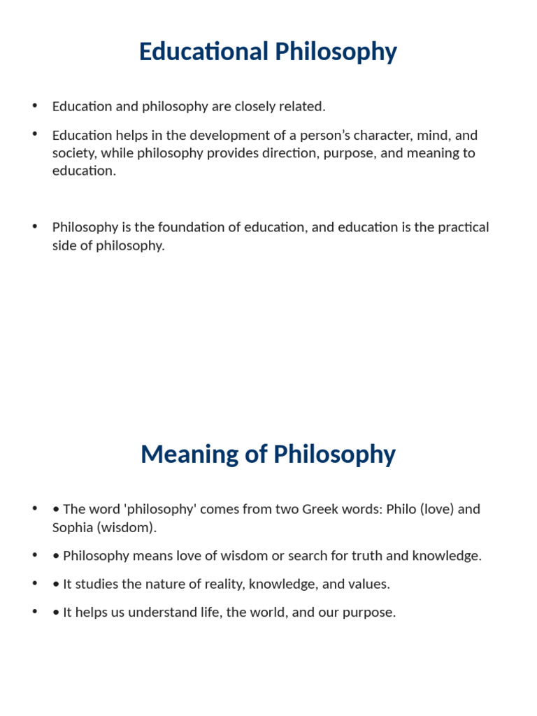 ..Educational Philosophy Full Assignment | PDF | Philosophy Of ...