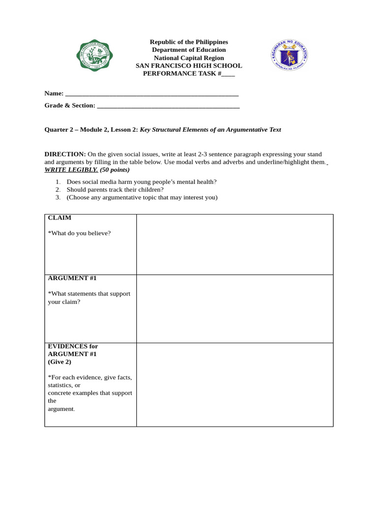LAS Quarter 2 Module 2 Lesson 2 Key Structural Elements of An ...