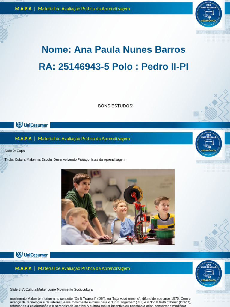 anapaula mapa slide | PDF | Aprendizado | Pedagogia