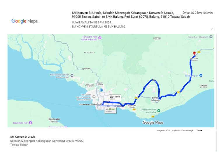 SM Konven ST Ursula To SMK Balung, Balung, Tawau, Sabah - Google Maps | PDF