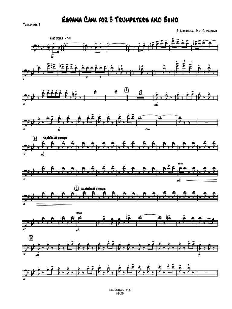 8 Espana Cani For 3 Trumpets Trb1 | PDF