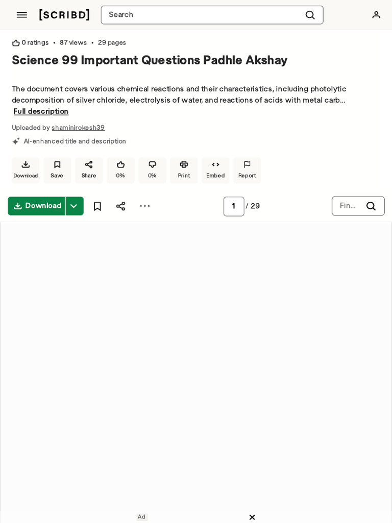 Science 99 Important Questions Padhle Akshay 1 1 | PDF