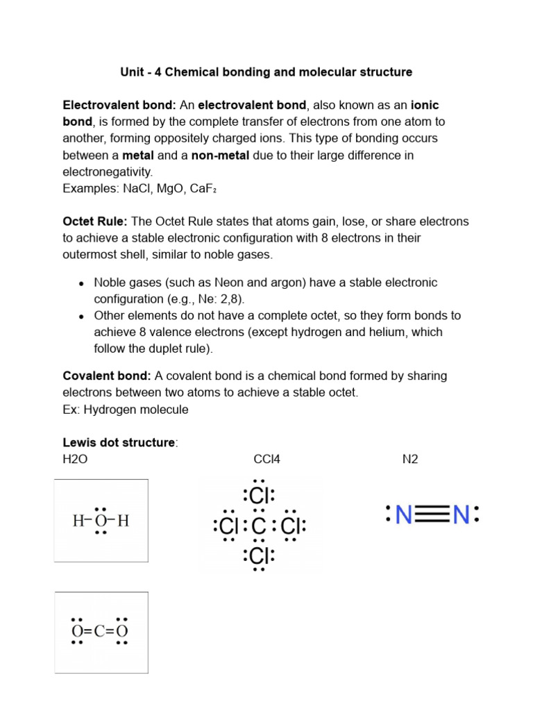 Chemical Bonding and Molecular Structure | PDF | Molecular Orbital ...