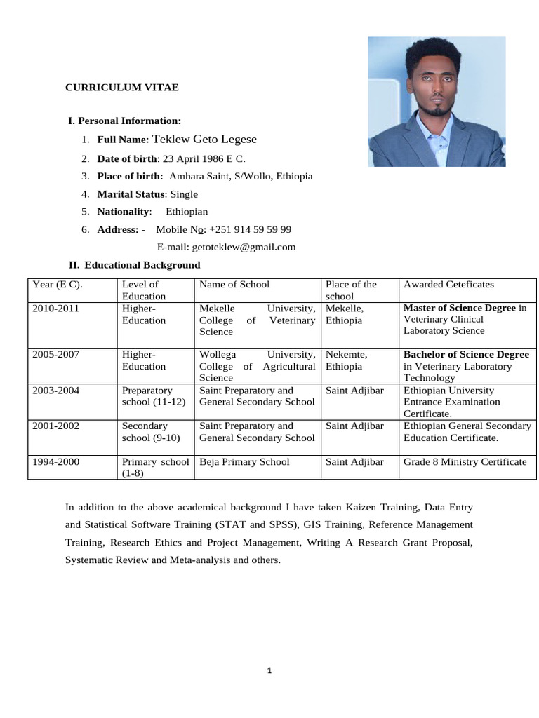 My CV | PDF | Educational Stages