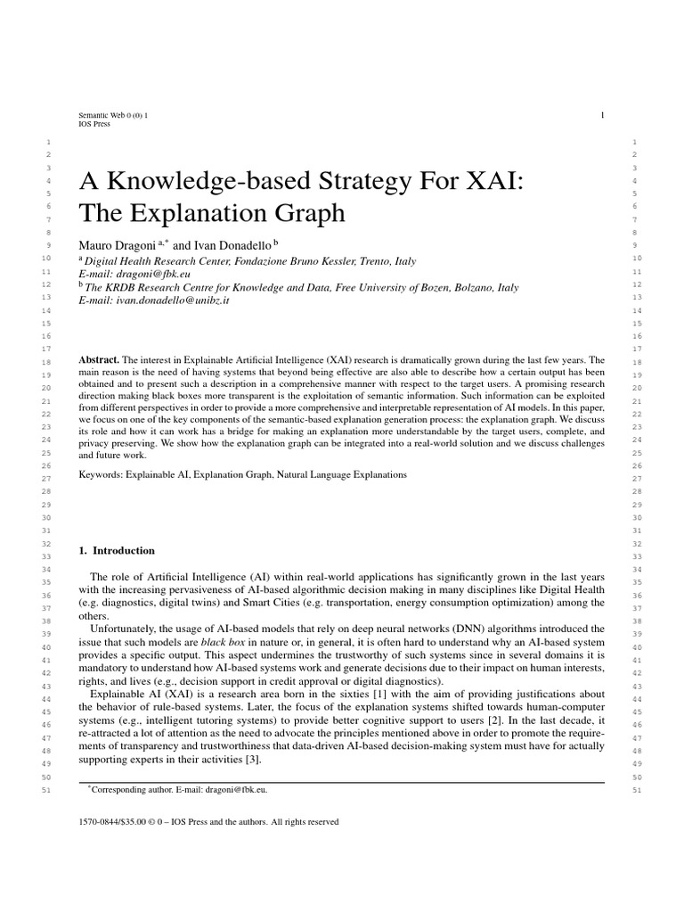 Explanation Graphs for XAI Transparency | PDF | Knowledge ...