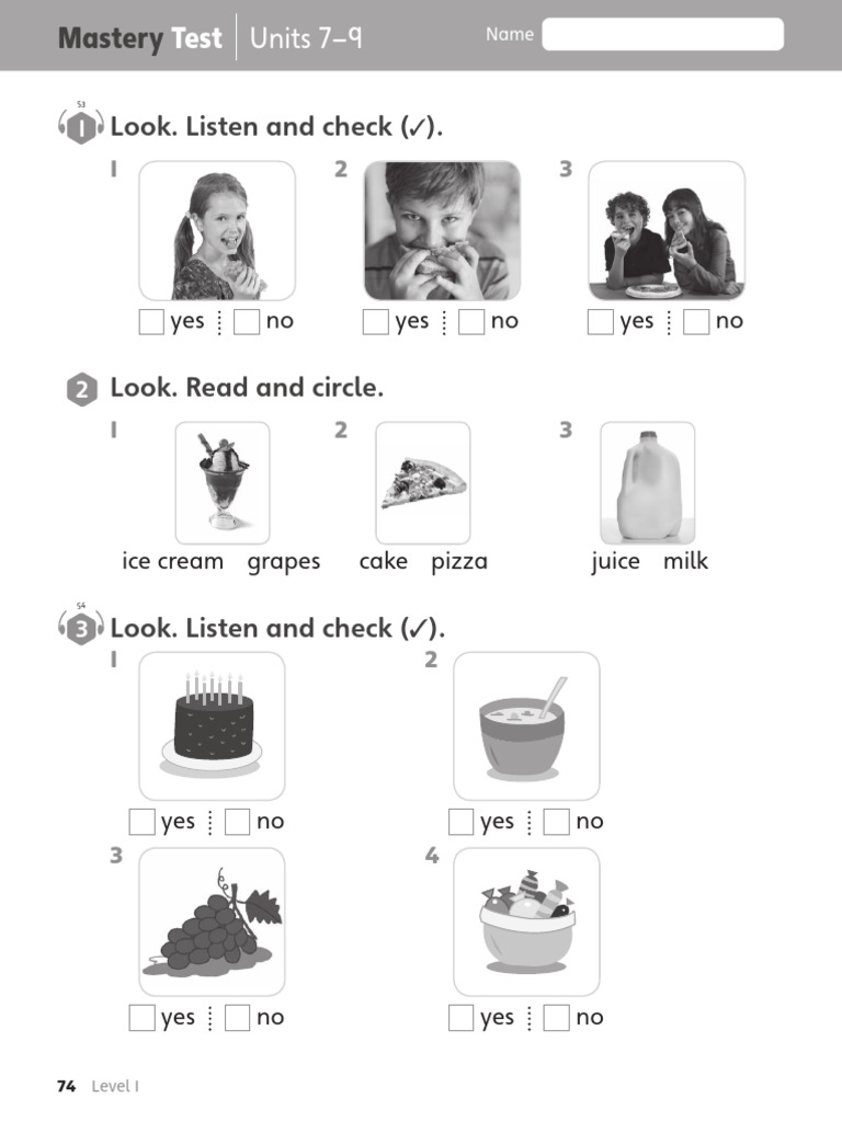 Mastery Test for Units 7-9 | PDF | Toys | Play (Activity)