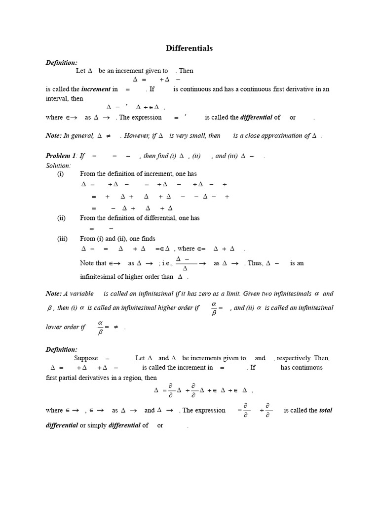 Understanding Differentials and Chain Rule | PDF | Mathematical ...