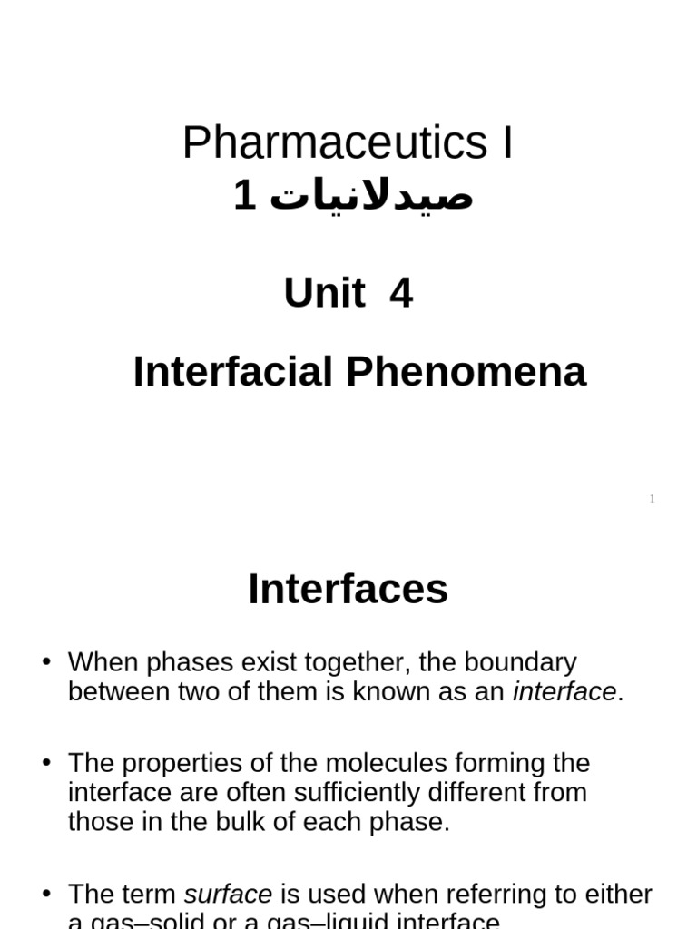 Unit 4 Surface Tensionadsorption From Here | PDF | Adsorption | Surface ...