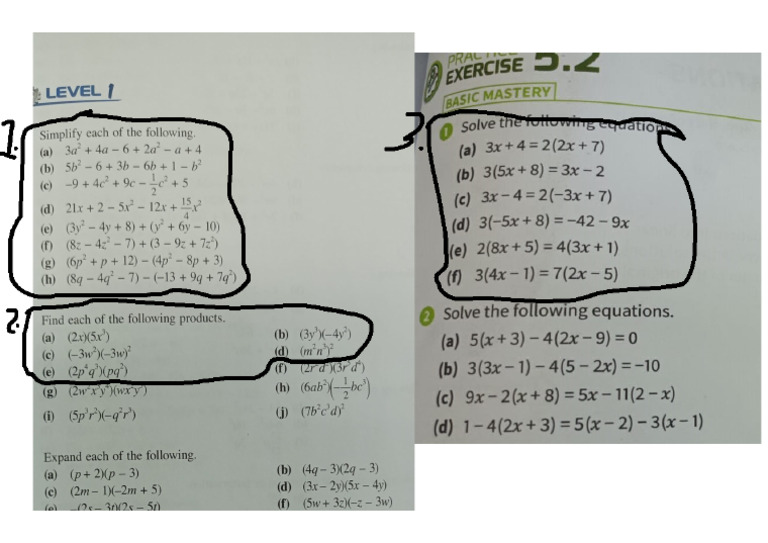 Algebra Task | PDF