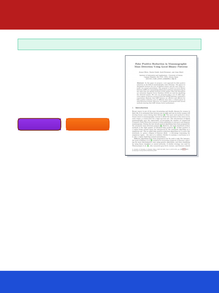 False Positive Reduction in Mammographic Mass Detection Using Local ...