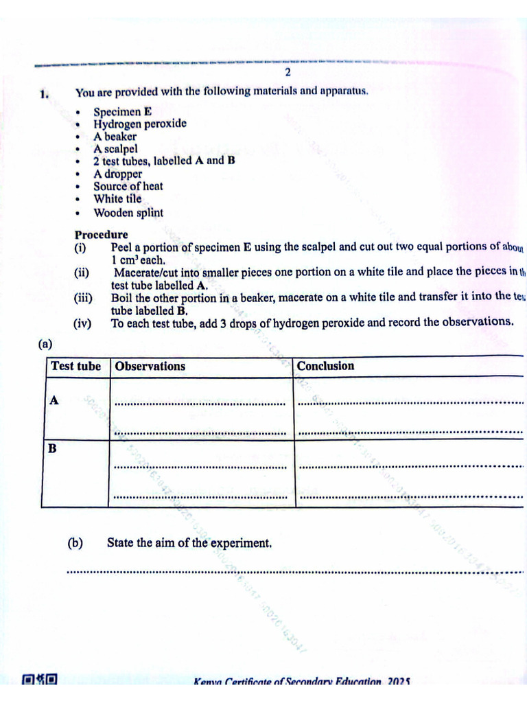 Kcse Bio Pp3 2025 | PDF