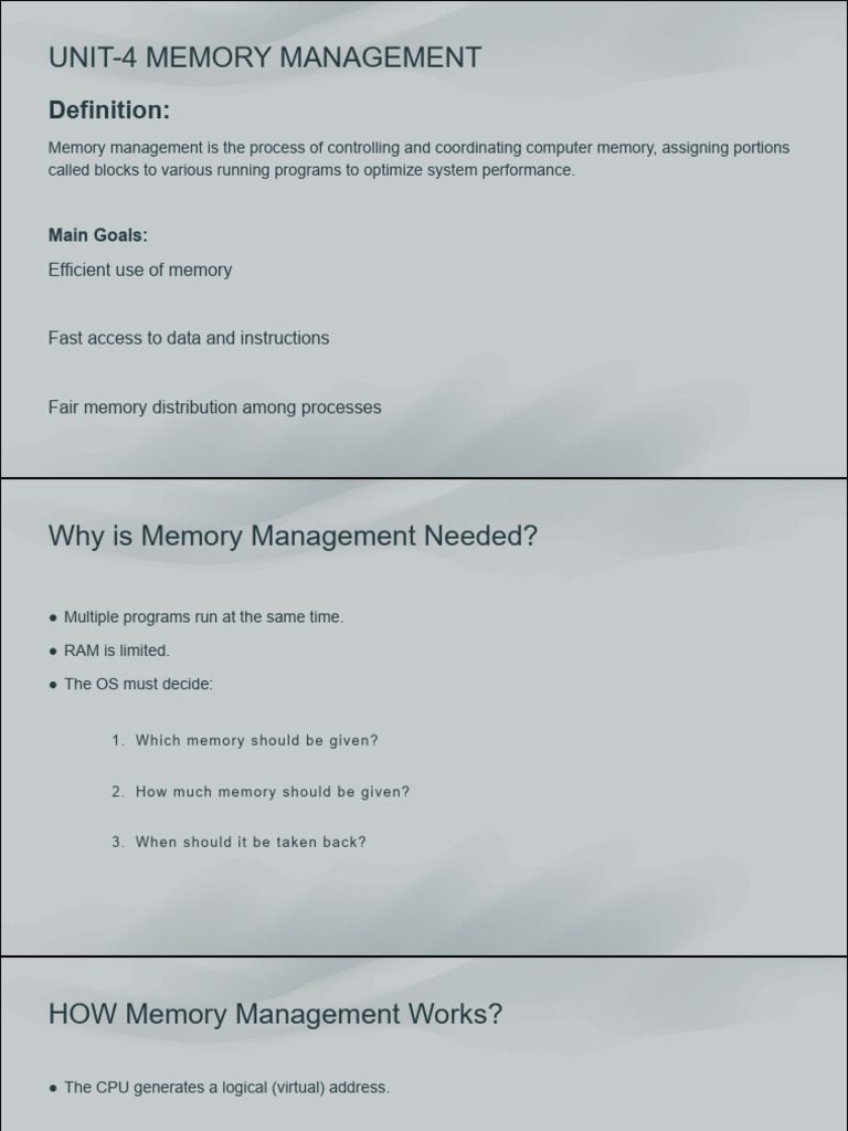 C Os Unit4 | PDF | Computer Data Storage | Process (Computing)