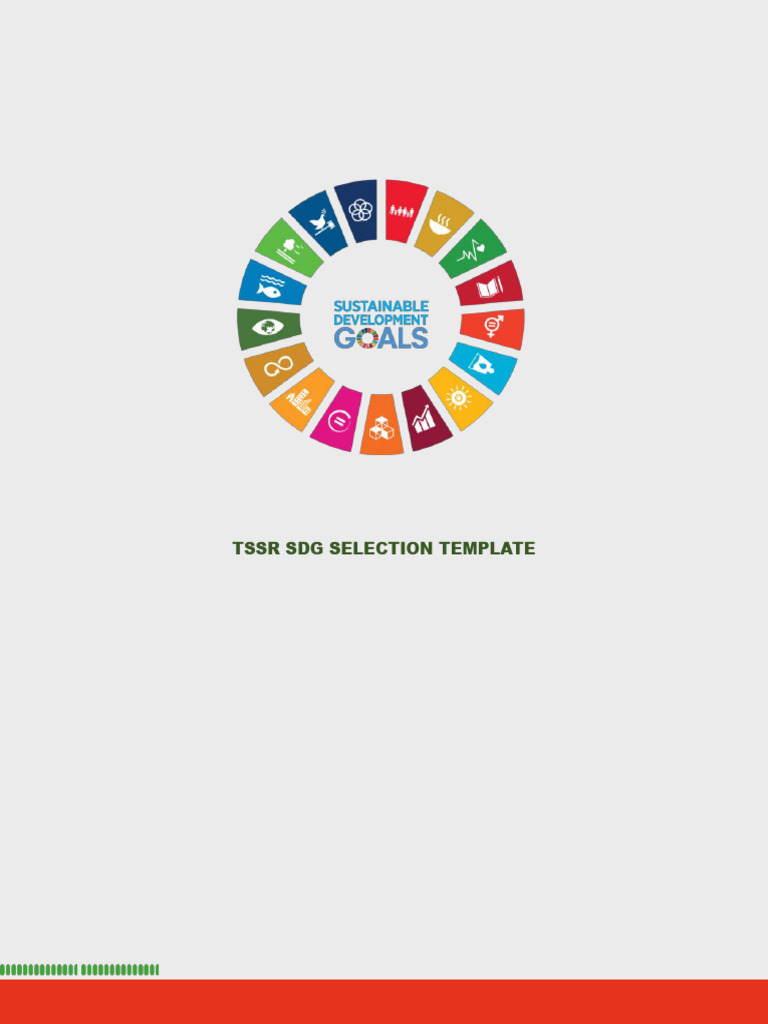 TSSR SDG Selection Template Guide | PDF | Sustainability | Climate ...