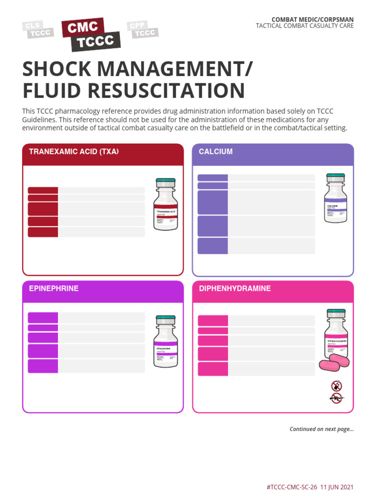 TCCC Shock Management & Fluid Resuscitation | PDF | Shock (Circulatory ...