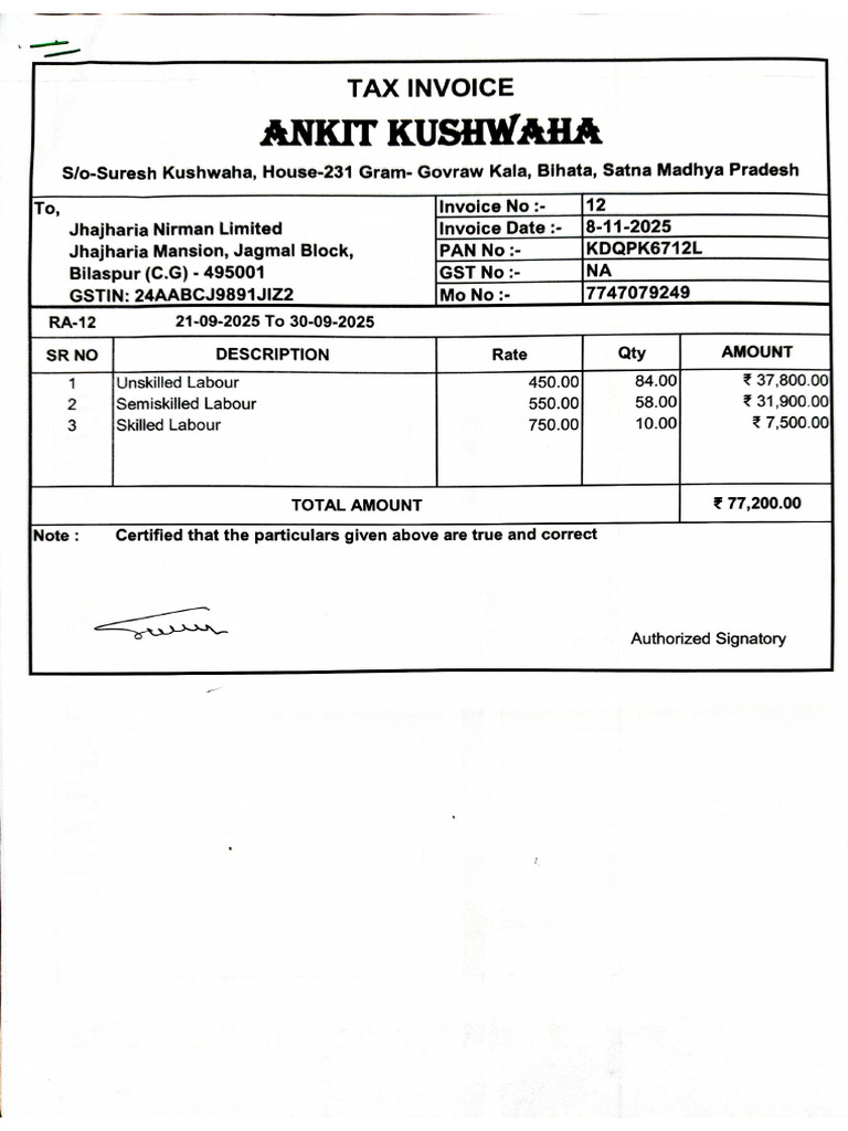 ANKIT KUSHWAHA Bill RTJ | PDF