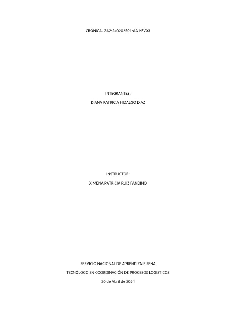 Crónica. GA2-240202501-AA1-EV03 | PDF