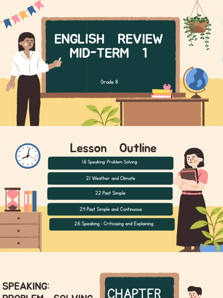 English Review Mid-Term 1 - G.8 PART 2 | PDF