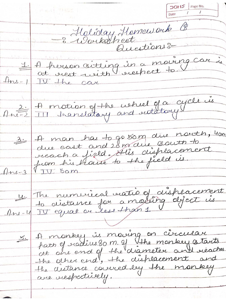 Physics Holiday Homework | PDF