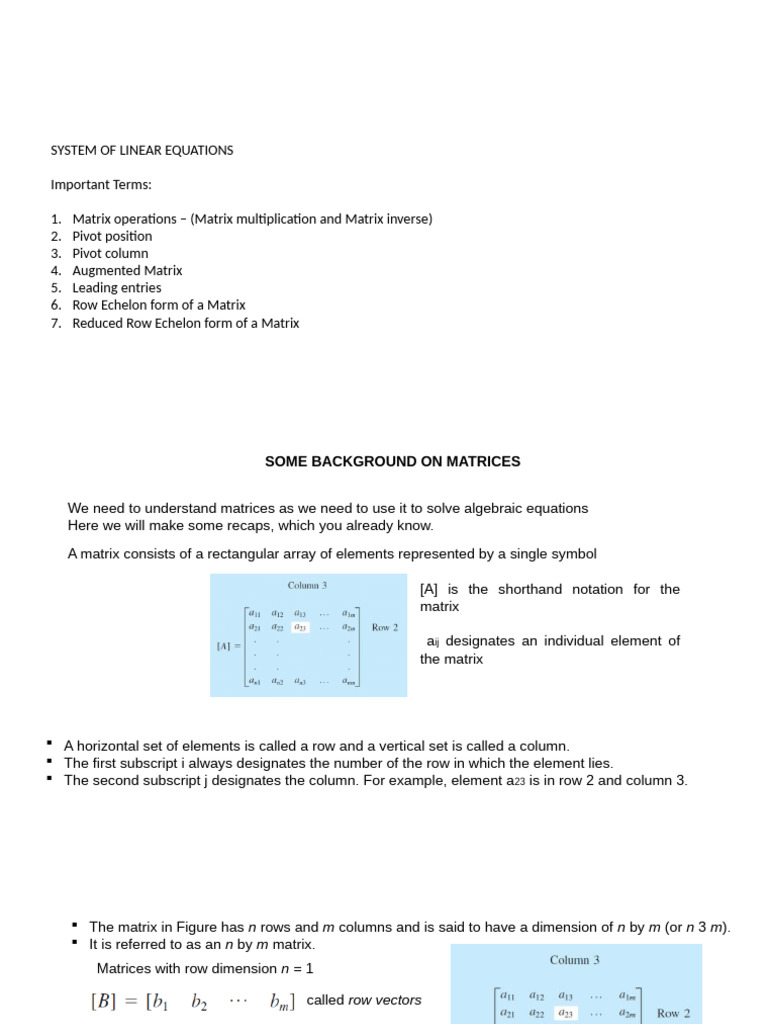 Linear Equations and Matrix Solutions | PDF | Matrix (Mathematics ...