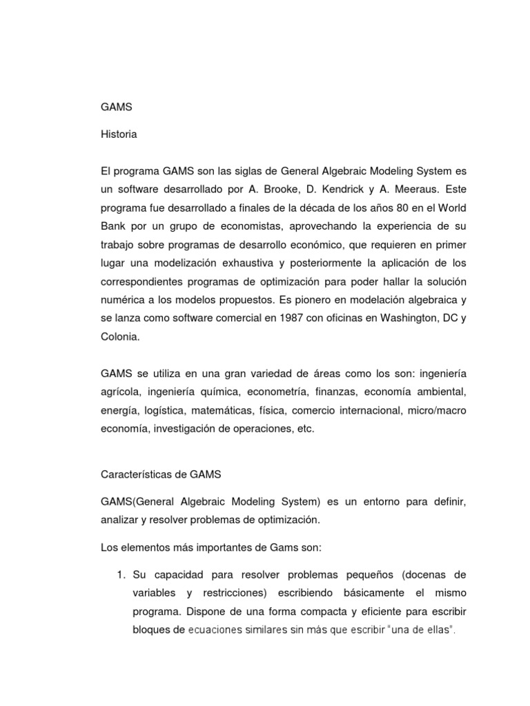 GAMS | PDF
