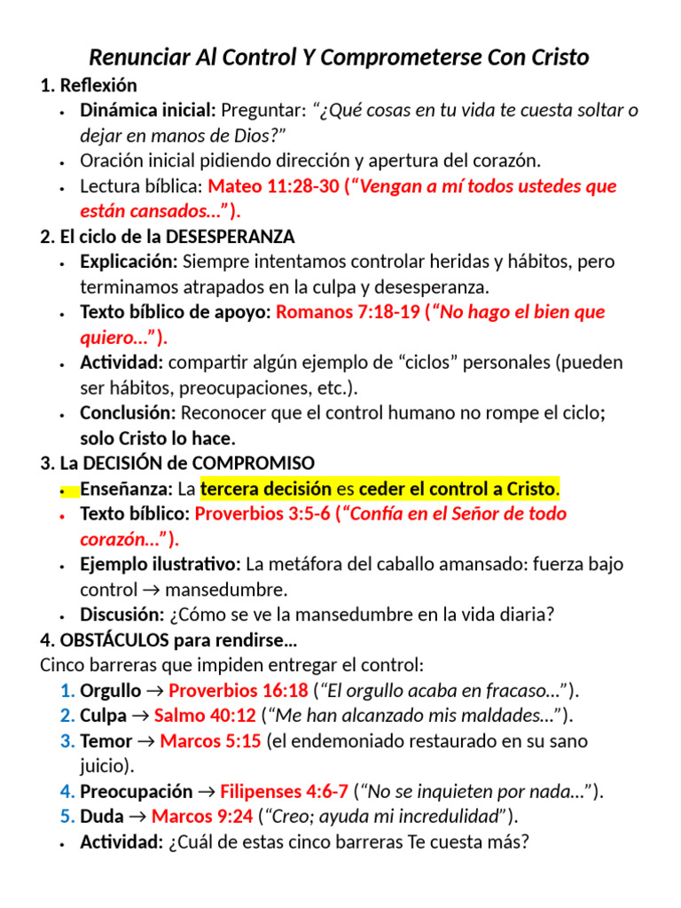 DESCISION 3 ALUMNO Renunciar Al Control Y Comprometerse Con Cristo ...