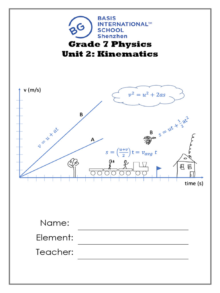 Physics G7 Unit 2 Kinematics Booklet 2023-24 | PDF | Velocity | Euclidean Vector
