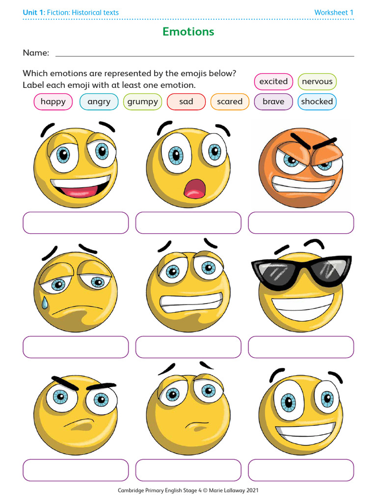 Worksheet 1 - Emotions | PDF