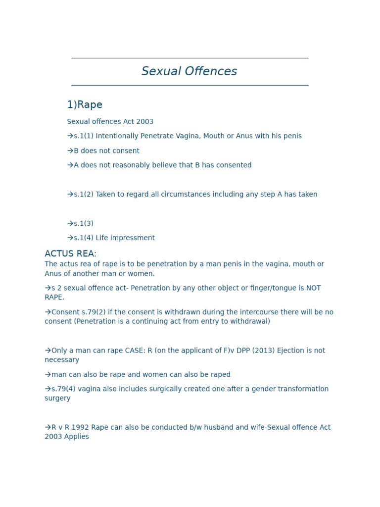 Sexual Offences | PDF