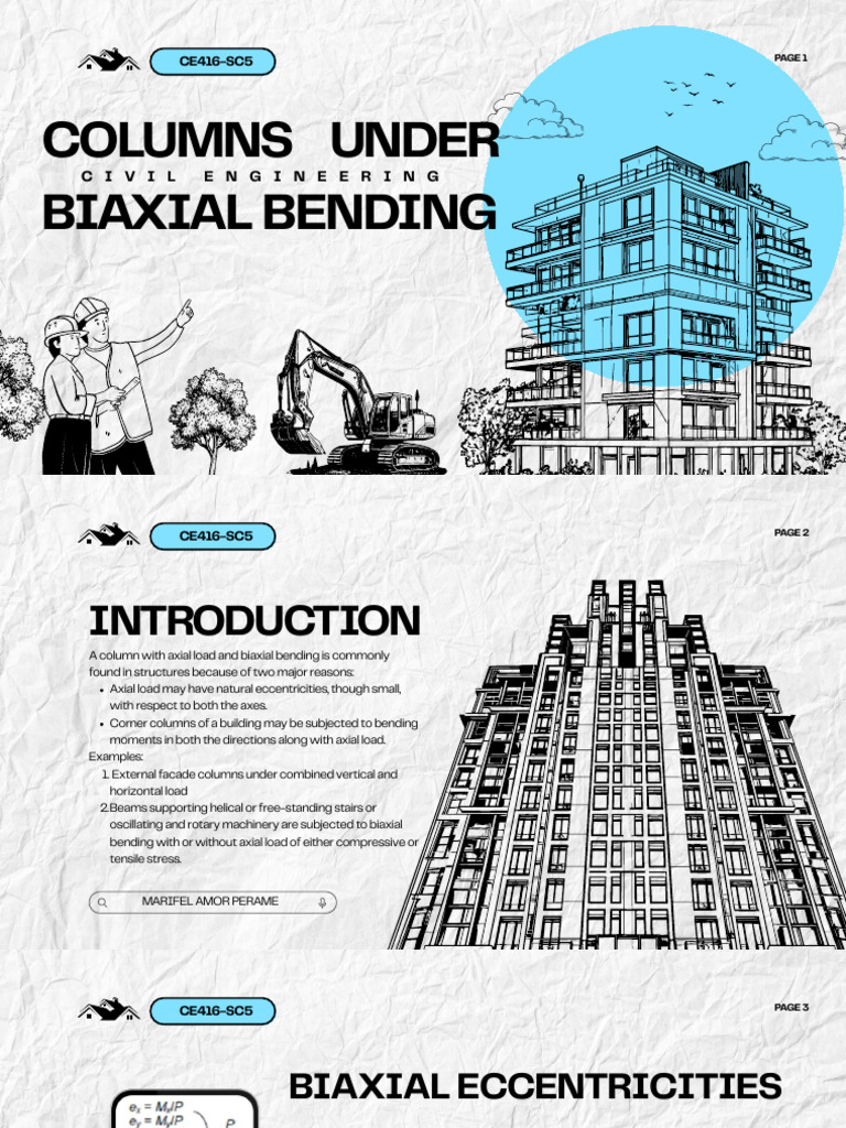 Columns Under Biaxial Bending | PDF | Bending | Beam (Structure)