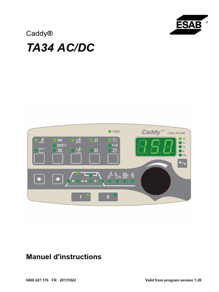Manuel d'utilisation Caddy® TA34 AC/DC | PDF | Soudage | Construction